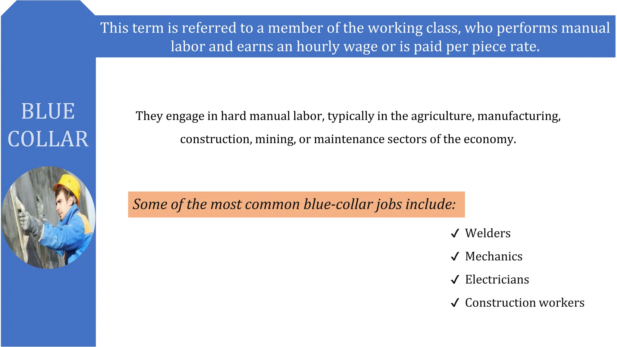 Different Collar Workers ( Blue vs White vs Pink vs Gold vs Black and ...