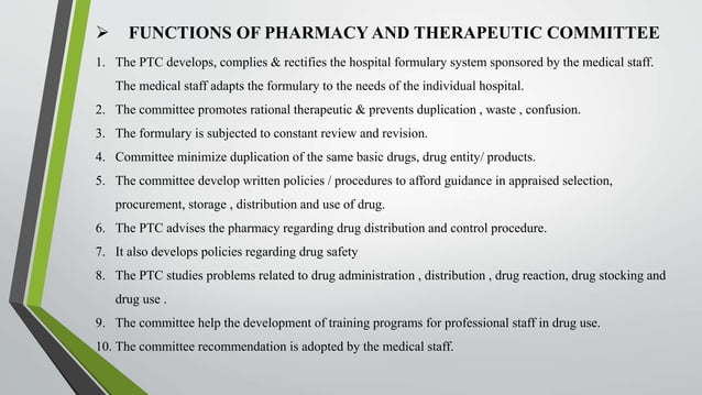 DIFFERENT COMMITTEES IN THE HOSPITAL.pptx | Pharmaceutical Industry ...