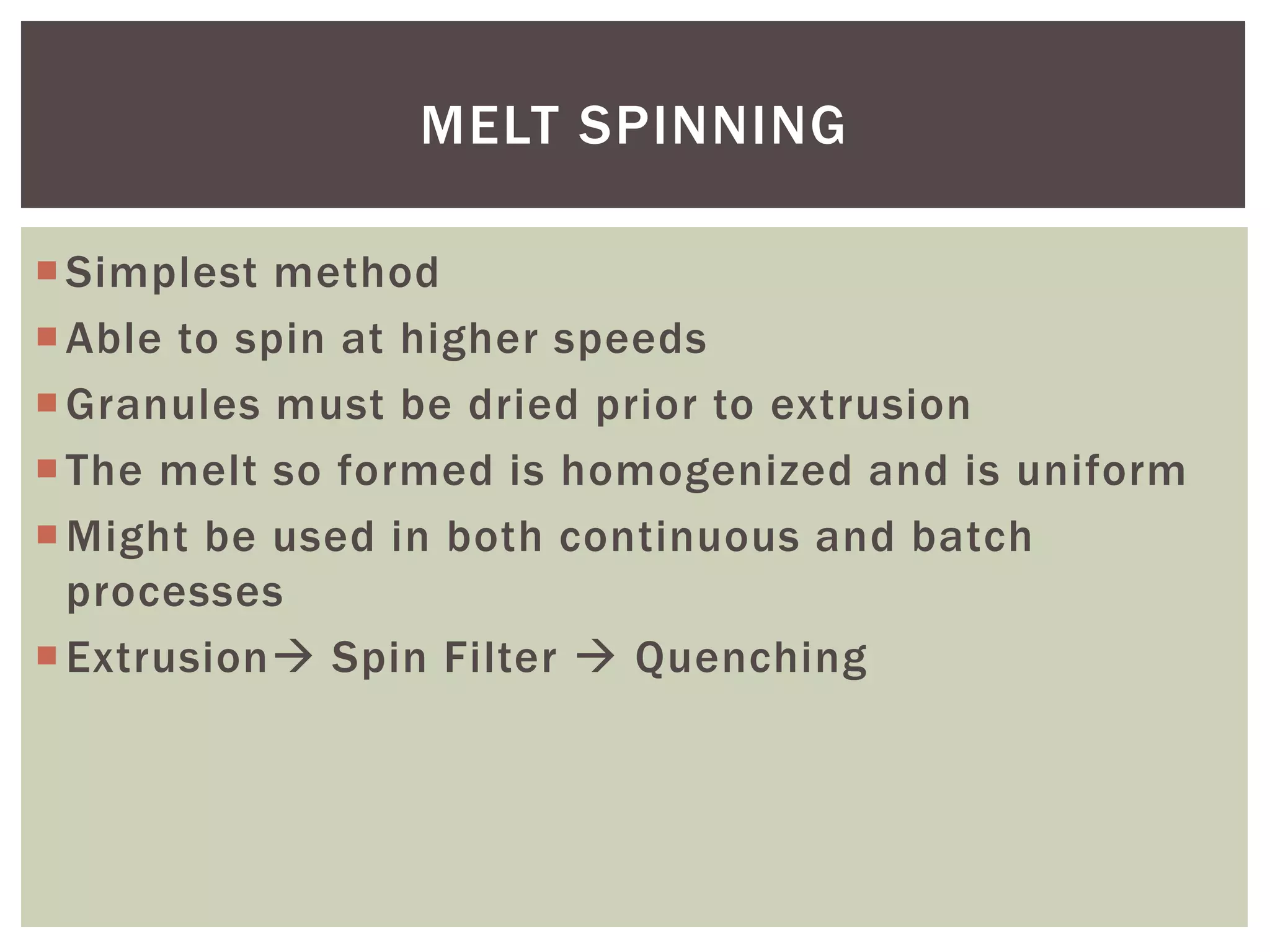 Different components of spinning process | PPTX