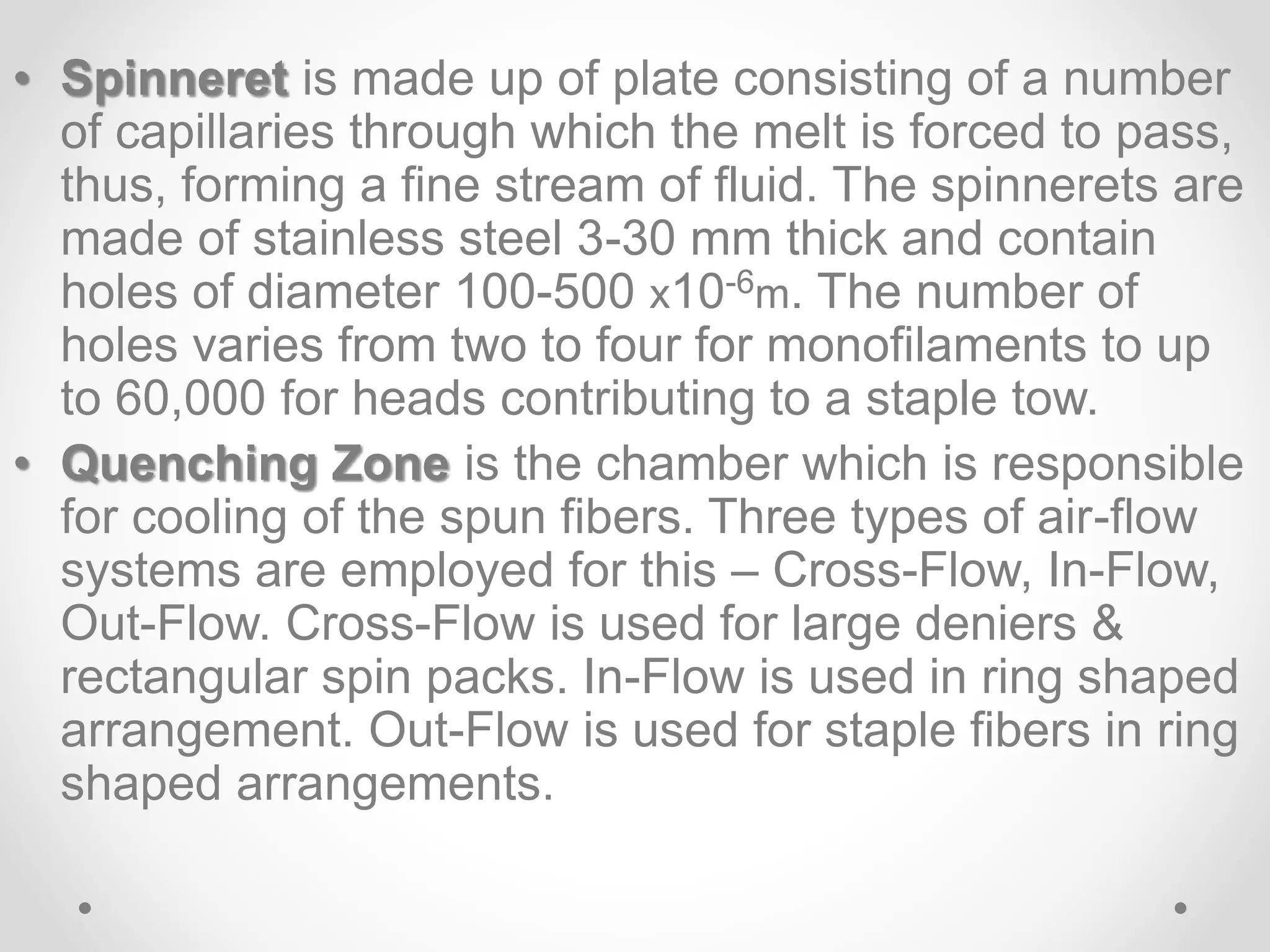 Different components of spinning process | PPTX