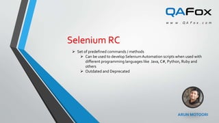 Different components or tools of selenium | PPT