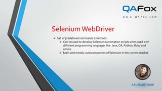 Different components or tools of selenium | PPT