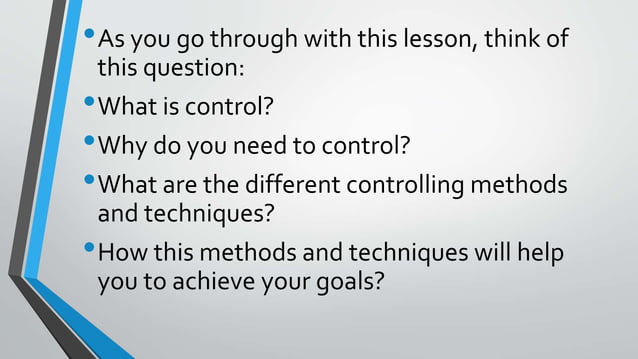 Different Controlling Methods and Techniques.pptx | Business Accounting & Finance | Business