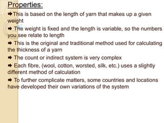 Different Count Used In Textile | PPTX