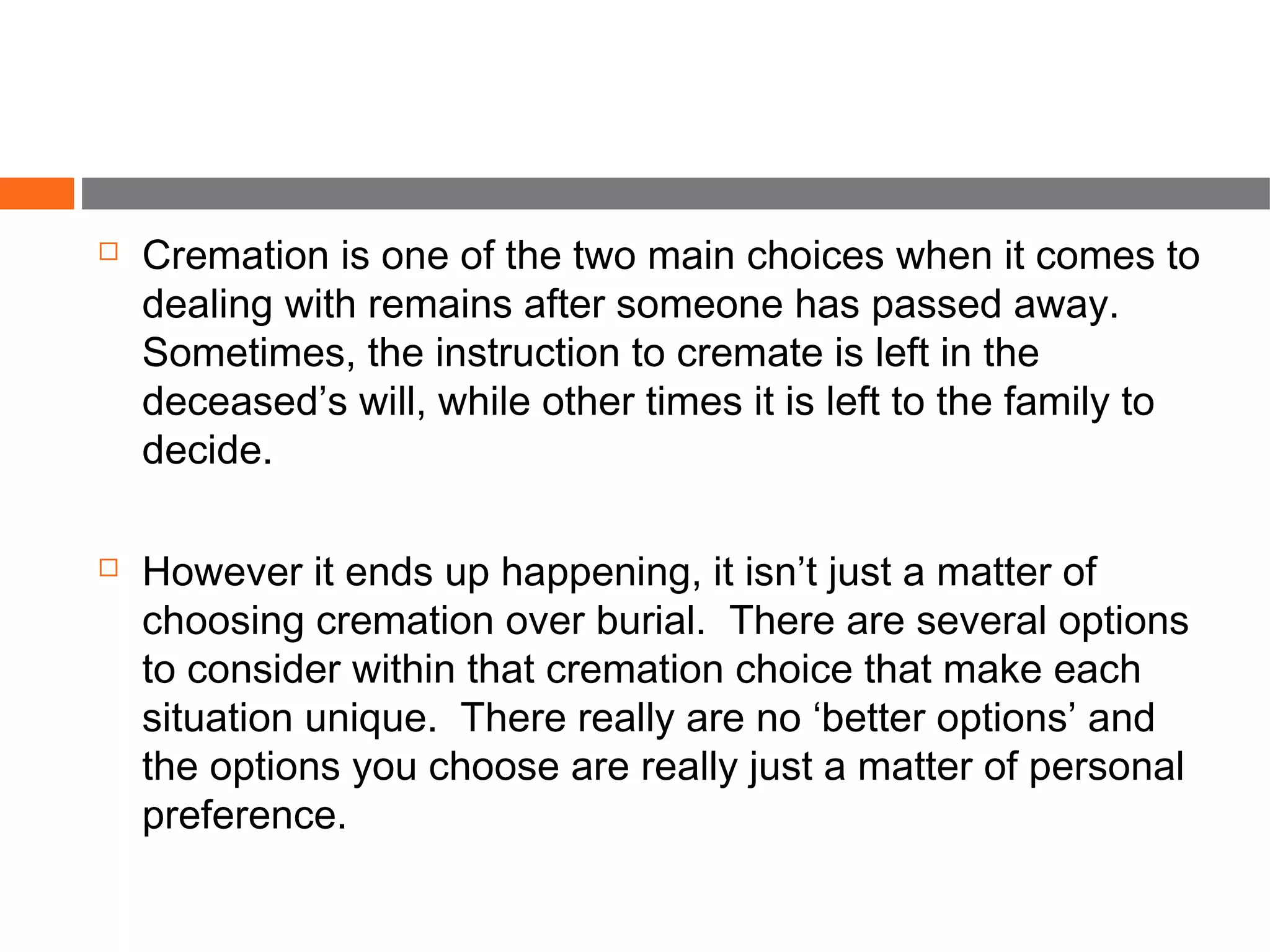 Different cremation options | PPT