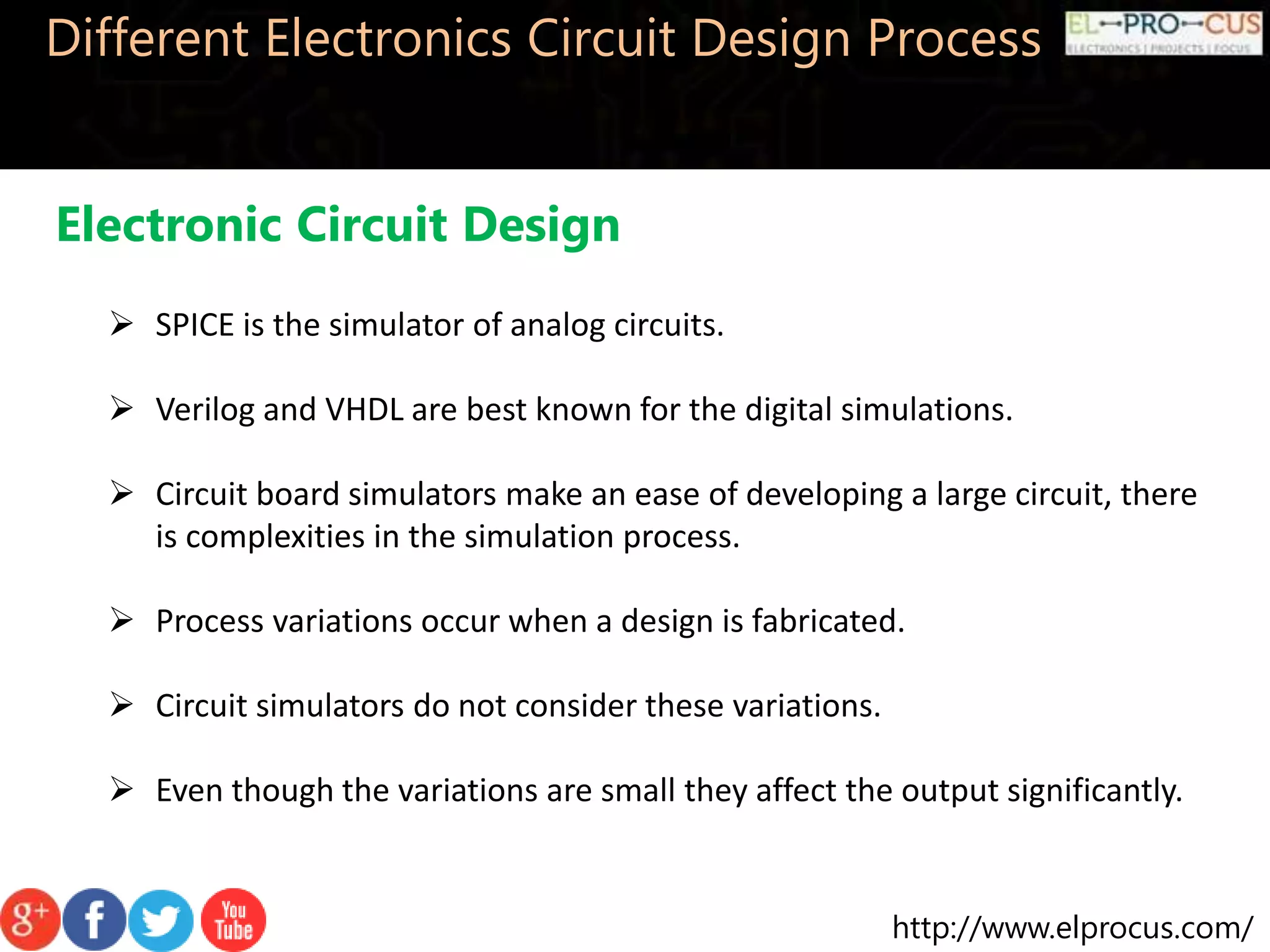 Different electronics circuit design process | PPTX