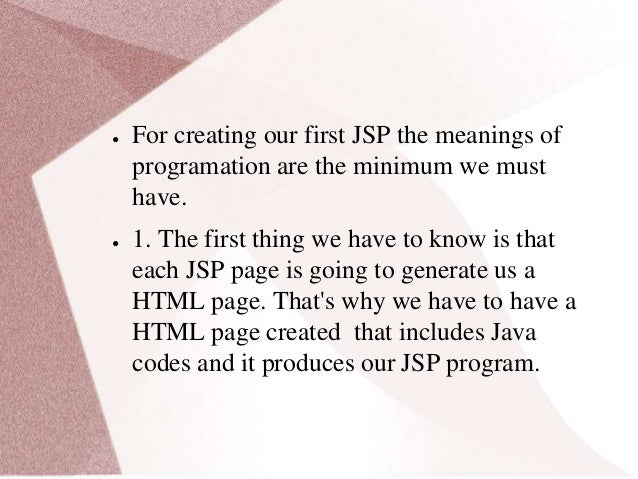 Different examples of jsp codes