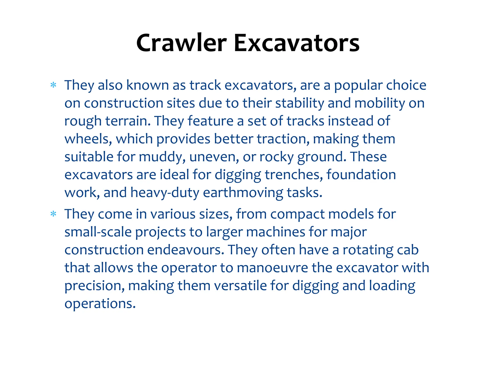 Different Excavator Types and Their Construction Site Applications.pptx ...