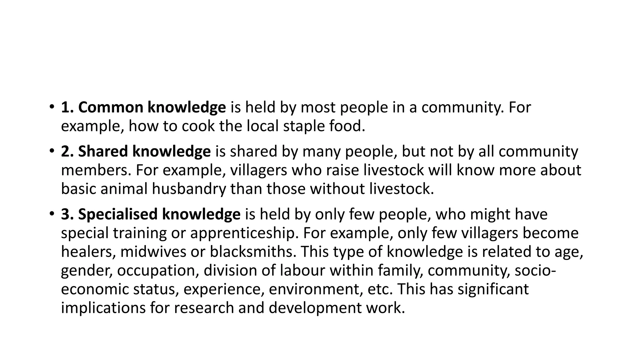 Different Facets of Knowledge and Relationship between Local | PPTX