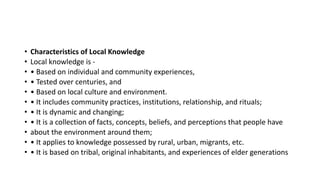 Different Facets of Knowledge and Relationship between Local | PPTX
