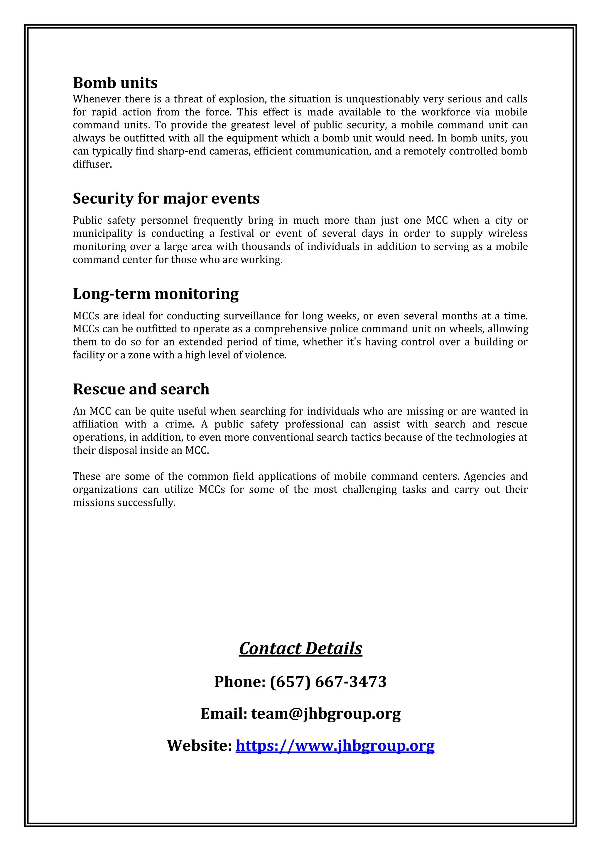 Different Field Applications of Mobile Command Centers | PDF