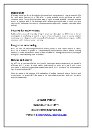 Different Field Applications of Mobile Command Centers | PDF