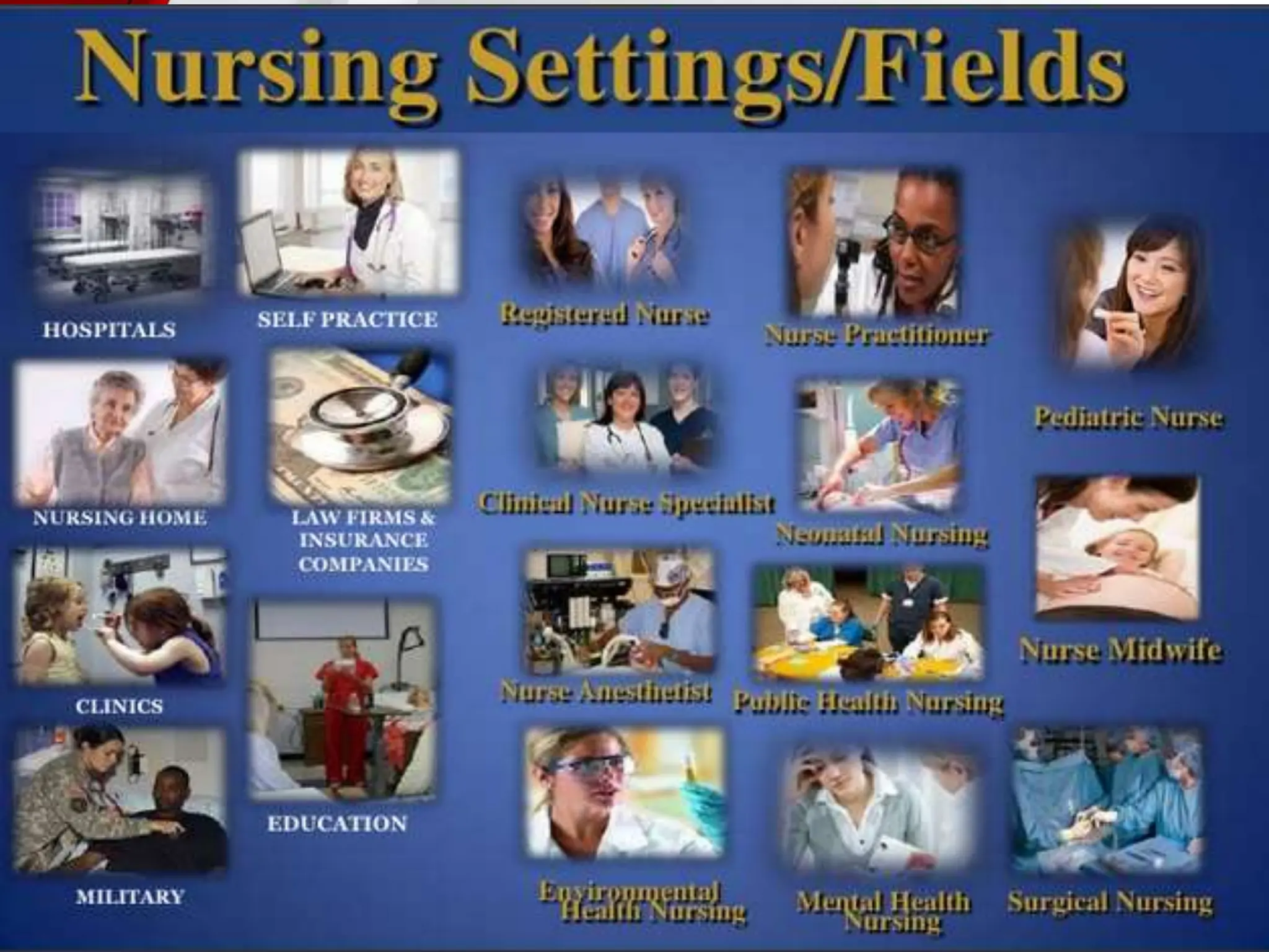 DIFFERENT FIELD OF NURSING and application.pptx