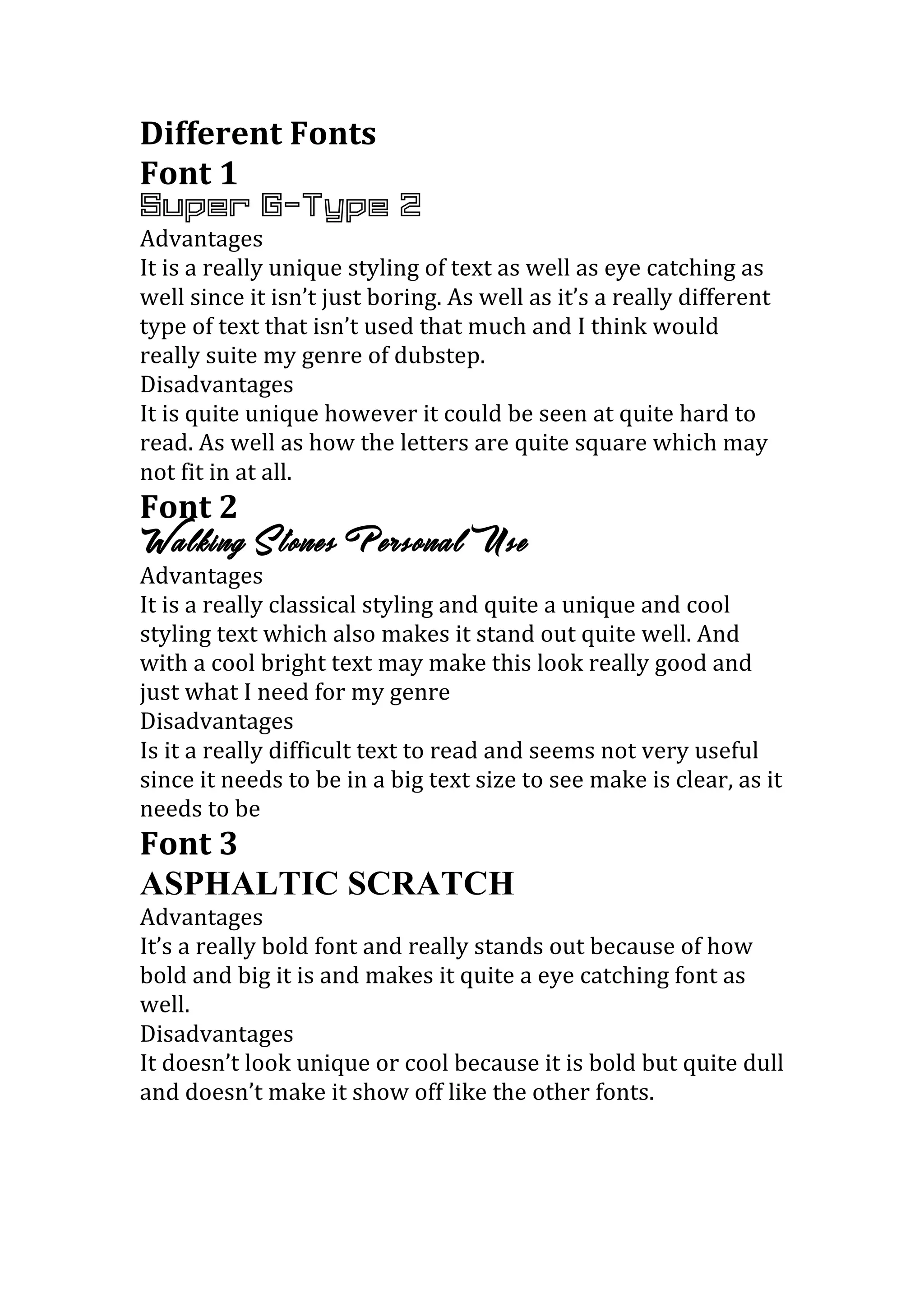 Different fonts | PDF