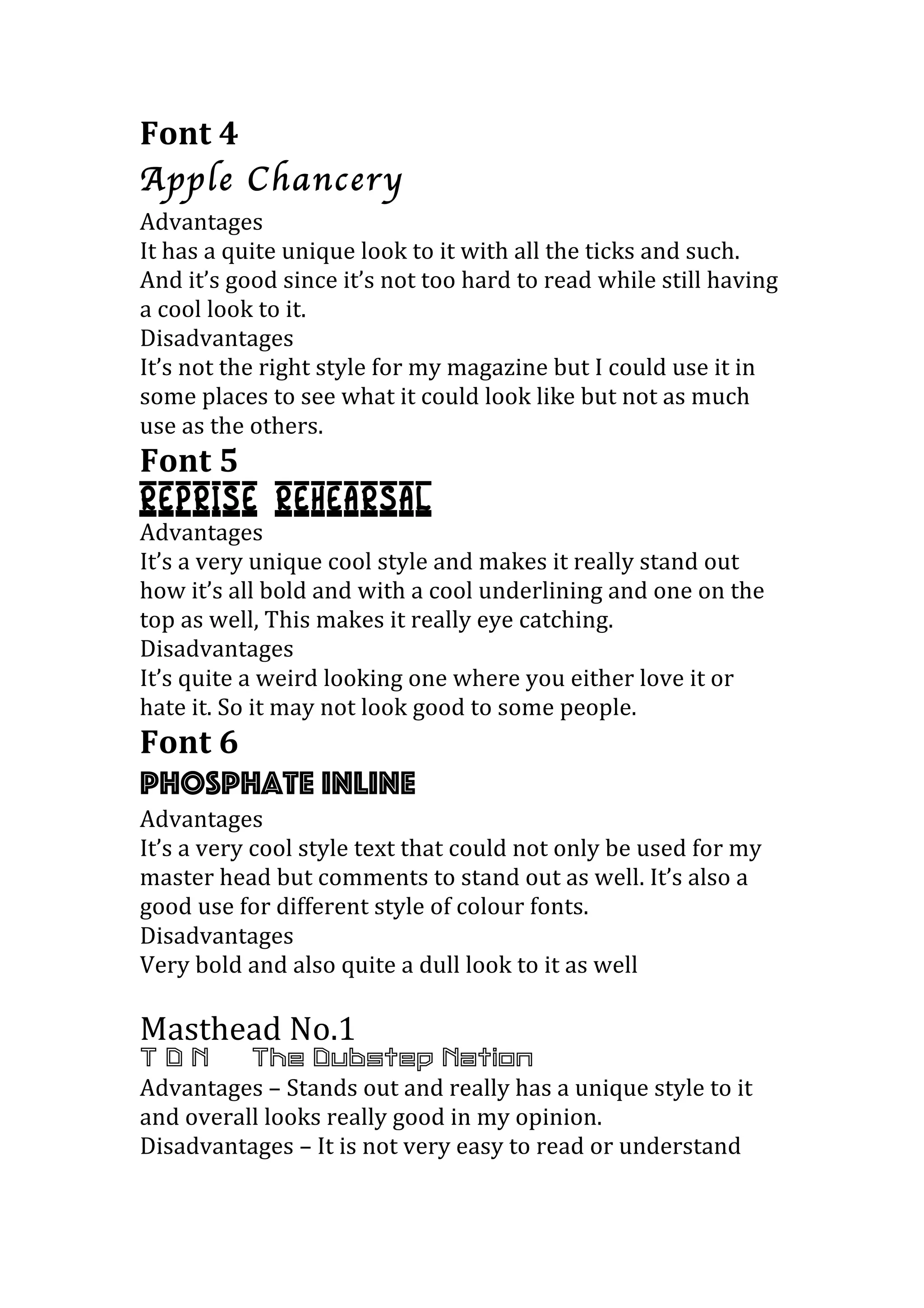 Different fonts | PDF