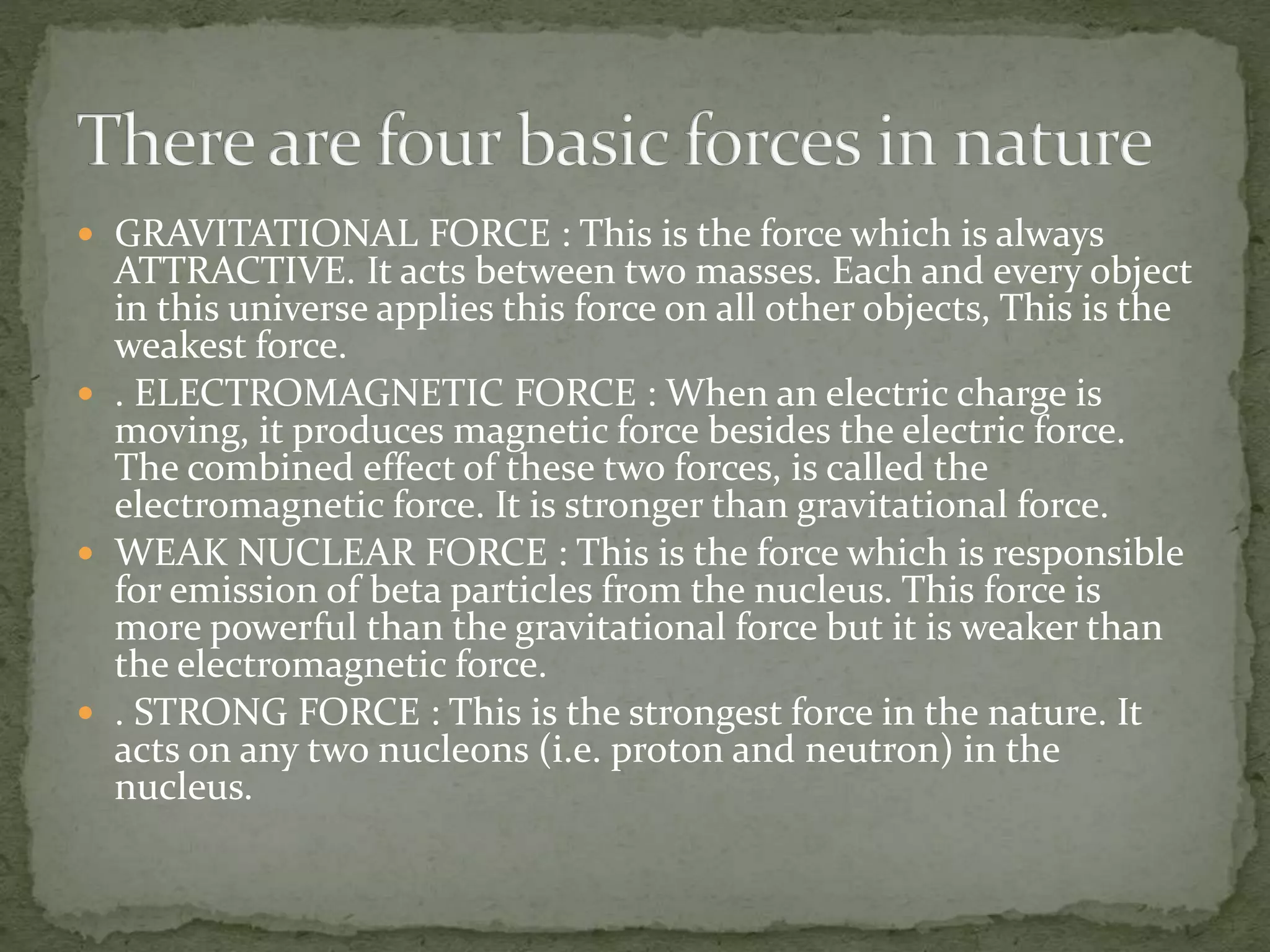 Different forces of nature | PPTX