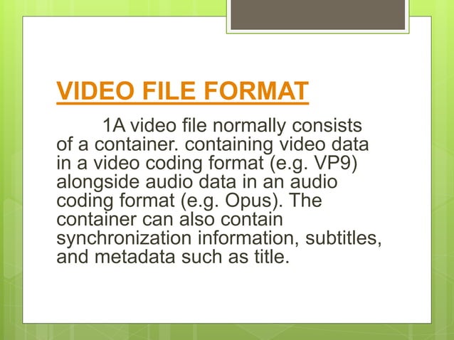 Different formats of video | PPTX