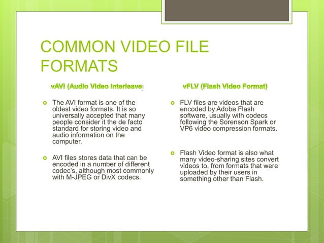 Different formats of video | PPTX