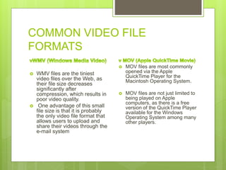Different formats of video | PPTX
