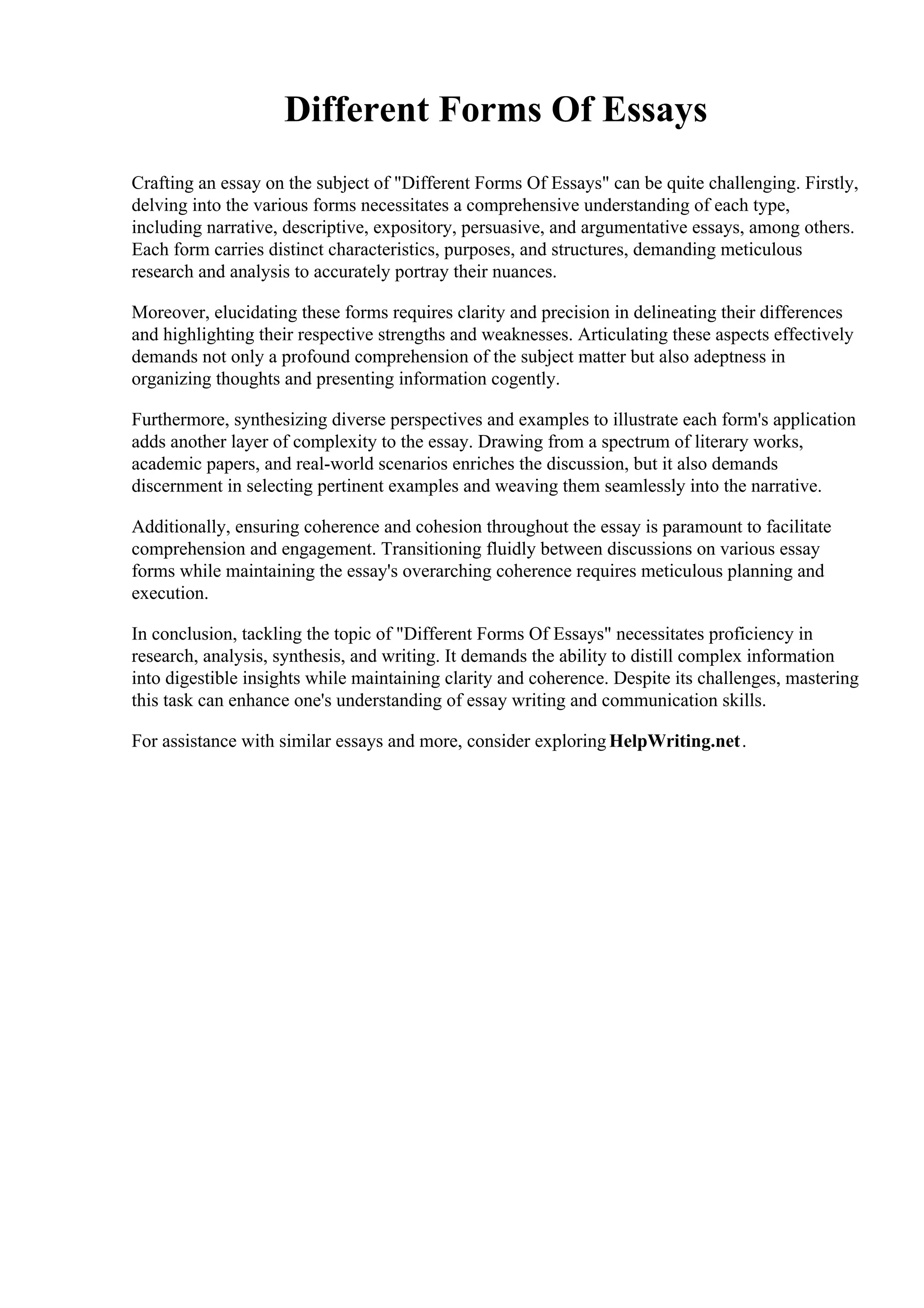 Different Forms Of Essays.pdf | Homework and Study | Education