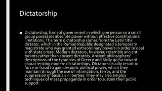 Different forms of government | PPTX