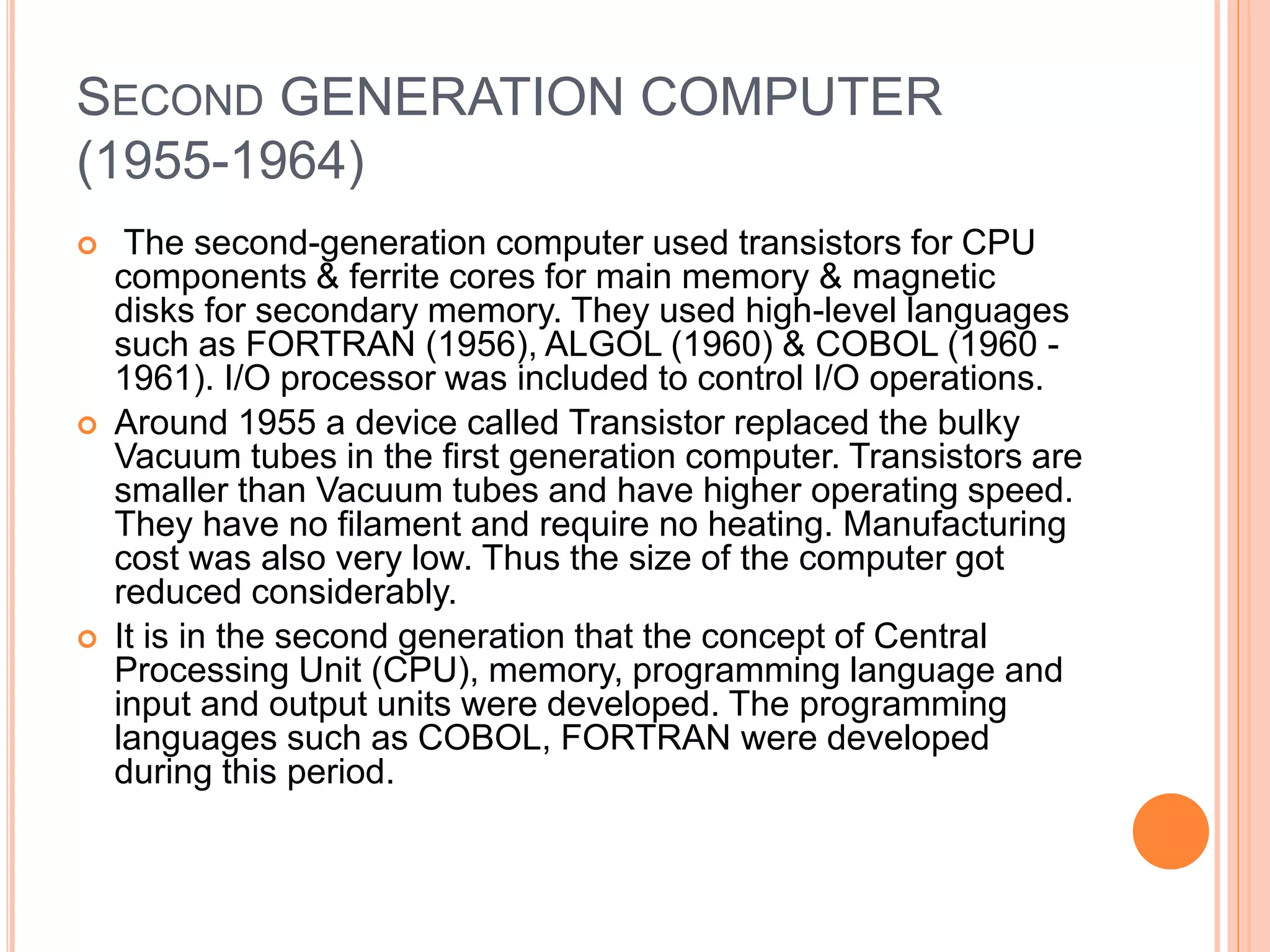 Different generations of computers | PPTX