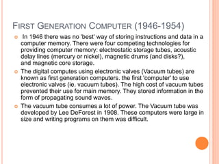 Different generations of computers | PPTX