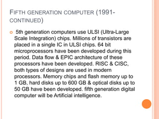Different generations of computers | PPTX