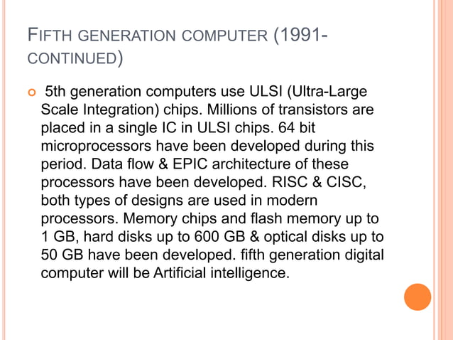 Different generations of computers | PPTX