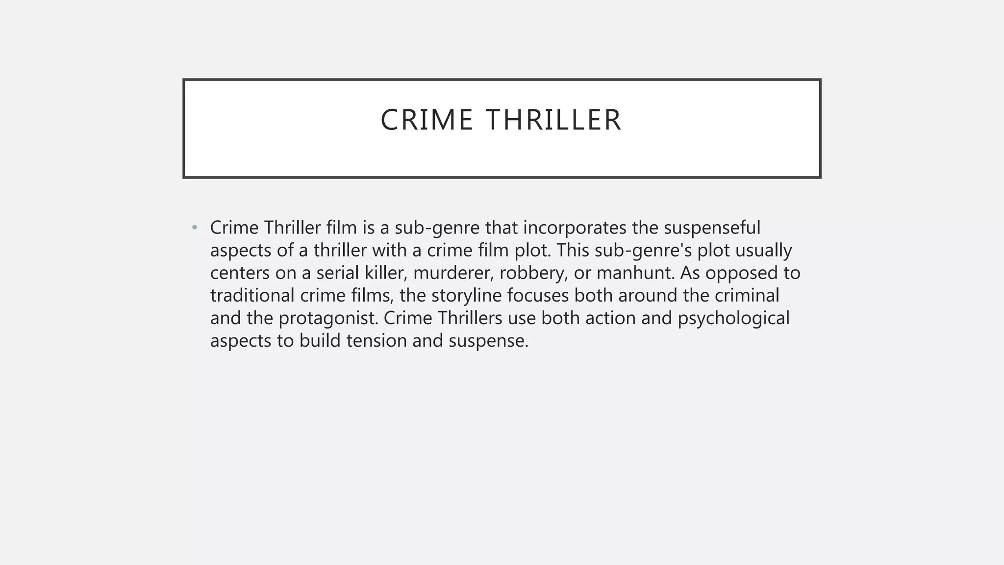 Different genre of thriller | PPTX
