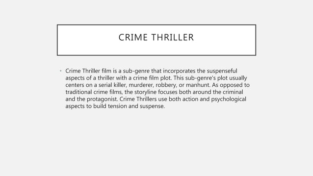 Different genre of thriller | PPT