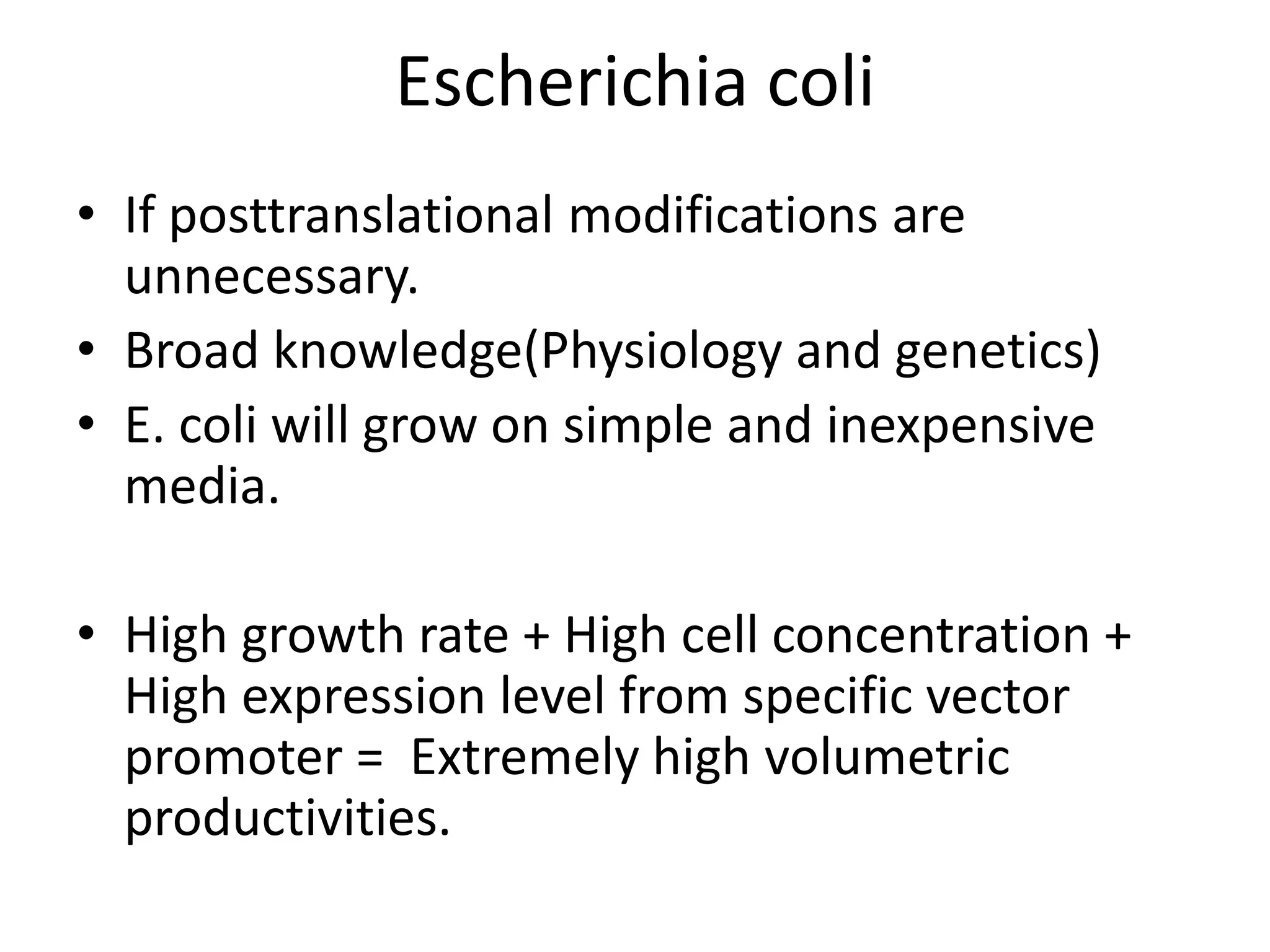Different host vector systems for recombinant cell cultivation By D ...
