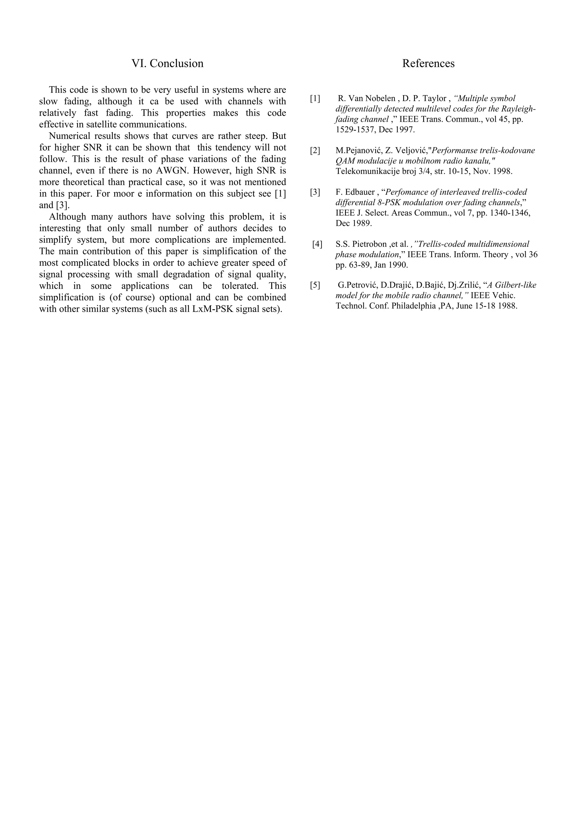 Differential 8 PSK code with multisymbol interleaving | PDF