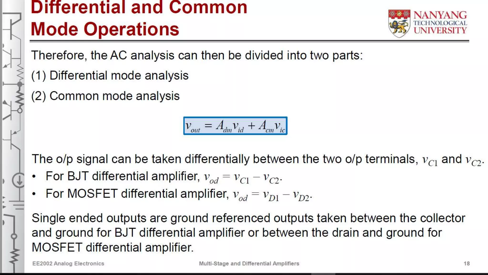 Differential amplifiers (content) | PPTX