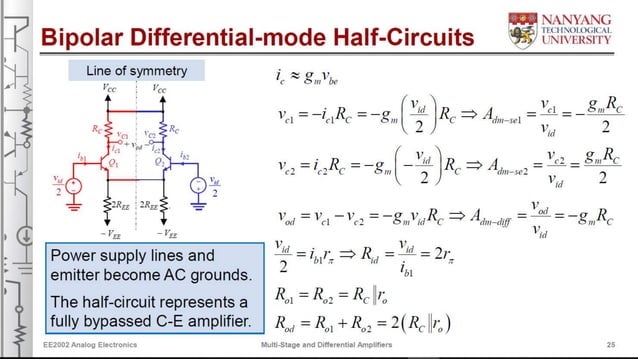 Differential amplifiers using half circuits (content) | PPTX