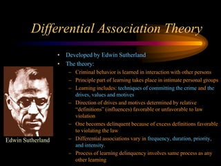 CAPE Sociology :Crime and Deviance Differential asociation | PPT