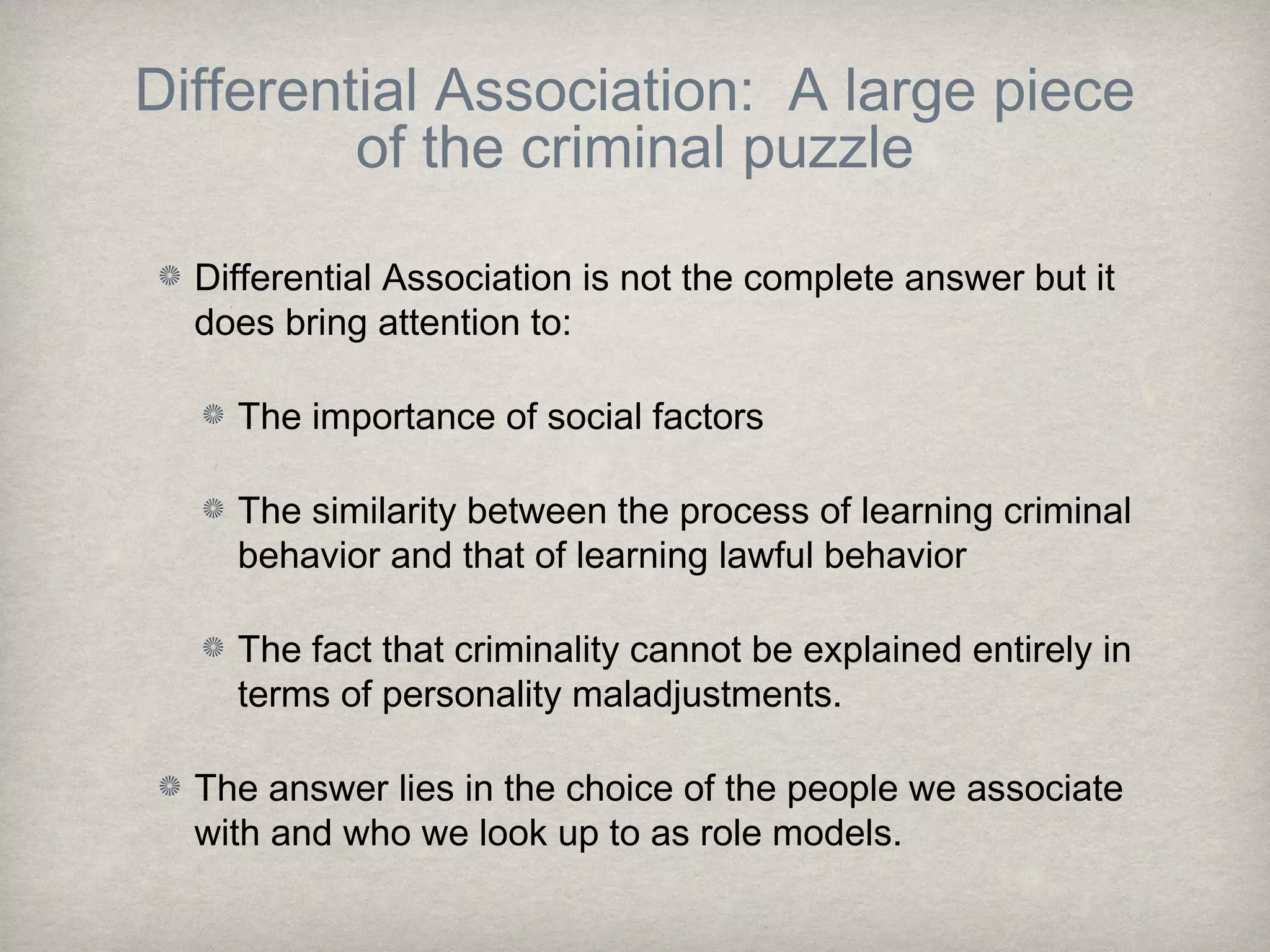 Differential association theory brian cunningham | PPT