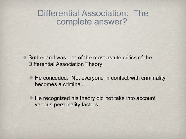 Differential association theory brian cunningham | PPT