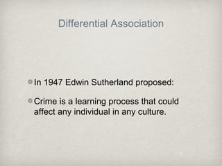 Differential association theory brian cunningham | PPT | Crime ...