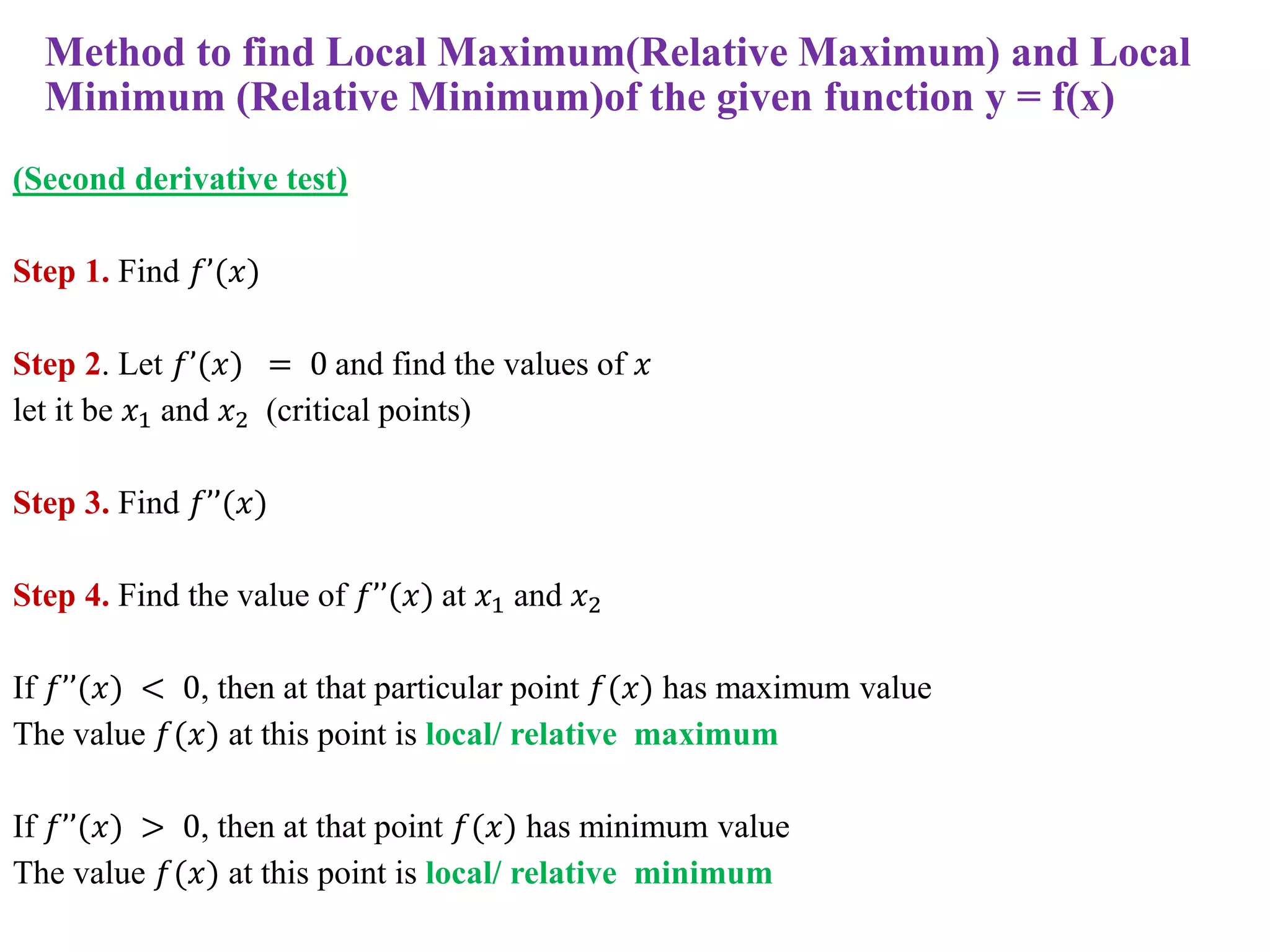 Differential calculus maxima minima | PPTX