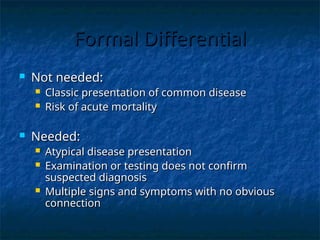 Differential Diagnosis1 The cornerstone of Western medicine | PPT