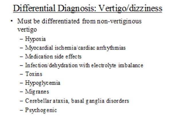 Differential diagnosis balance issues