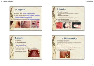 Differential diagnosis for Oral White Lesions | PDF