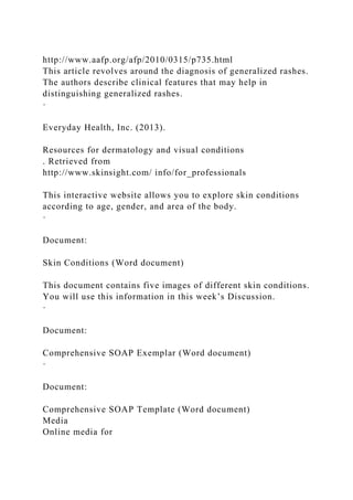 Differential Diagnosis for Skin ConditionsProperly identifying the.docx ...