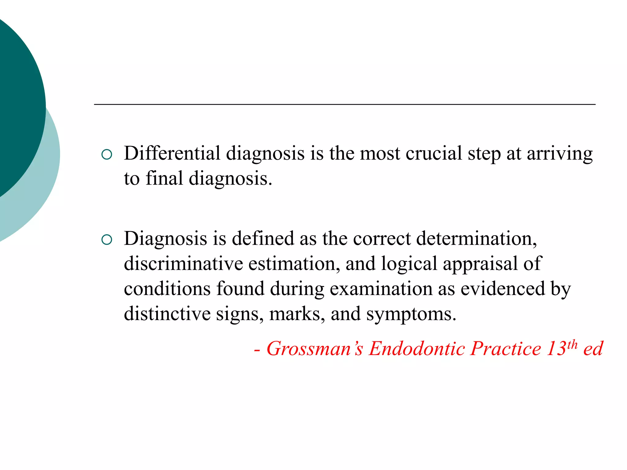 Differential Diagnosis in Endodontics | PPTX