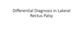 Differential diagnosis in lateral rectus palsy | PPTX