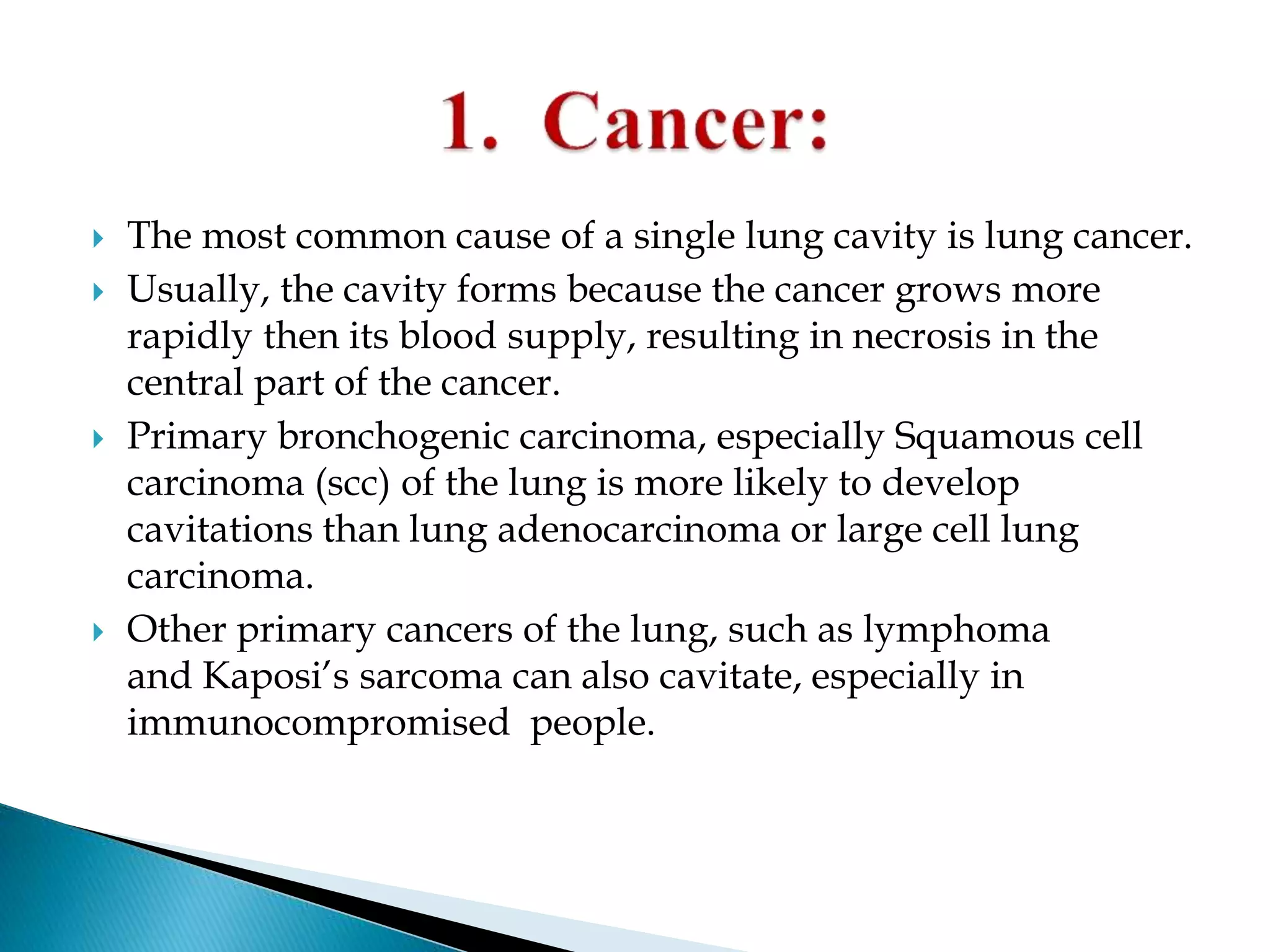 Differential diagnosis of cavitary lung lesions | PPTX