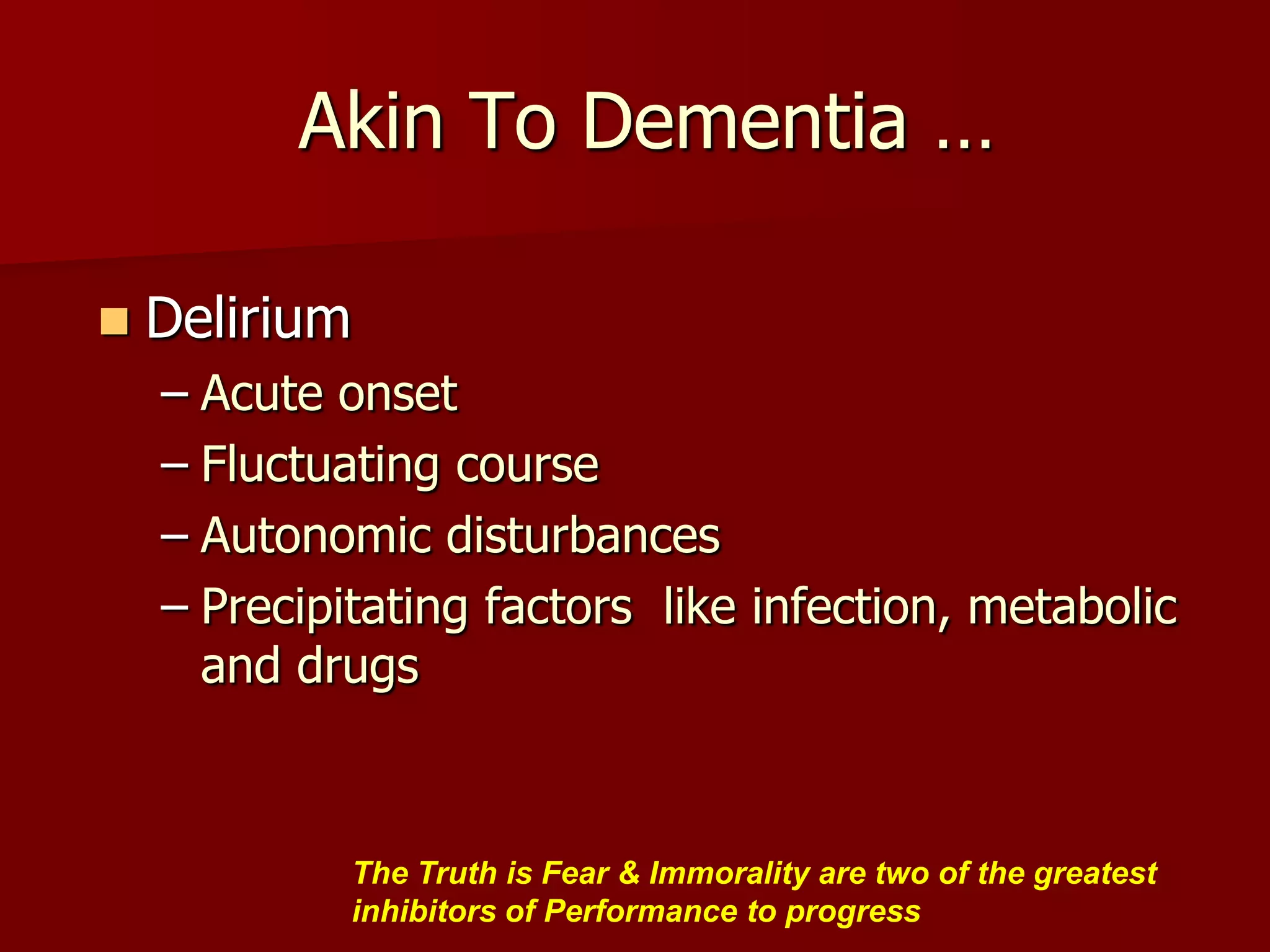 Differential diagnosis of dementia | PPT