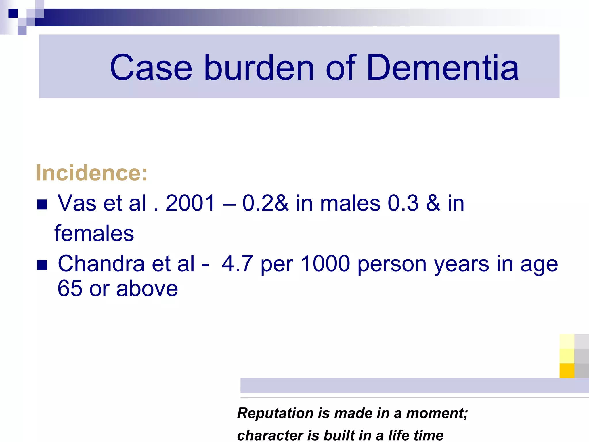 Differential diagnosis of dementia | PPT