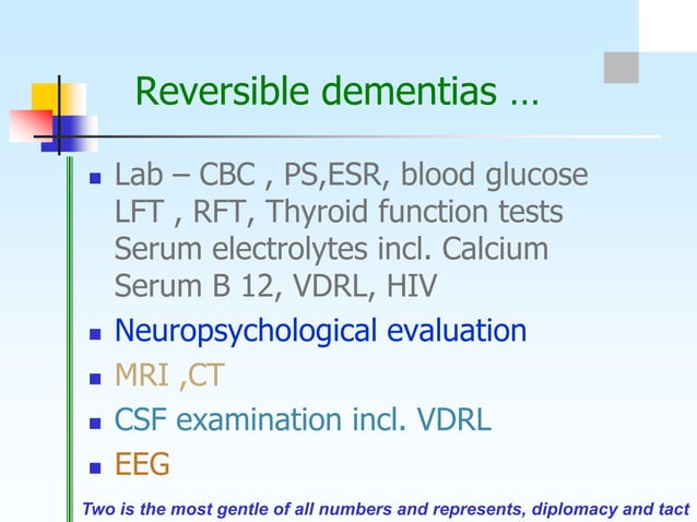 Differential diagnosis of dementia | PPT